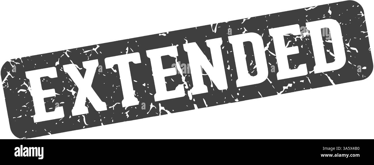 extended stamp. extended rectangular sign isolated on transparent ...