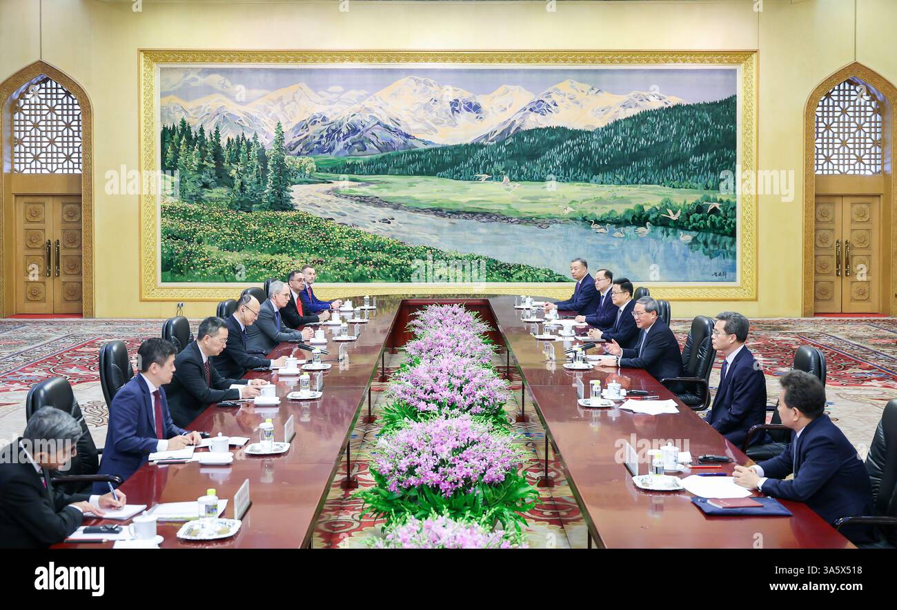 Beijing, China. 24th Mar, 2025. Chinese Premier Li Qiang meets with ...