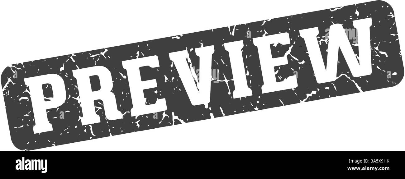 preview stamp. preview rectangular sign isolated on transparent ...