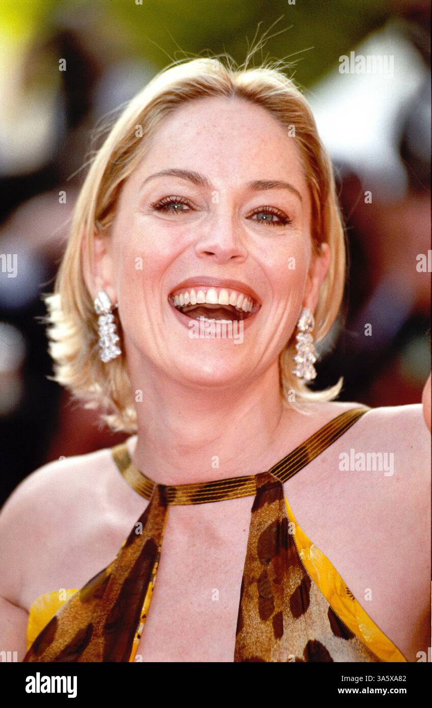 May 15, 2002; CANNES, FRENCH RIVIERA, FRANCE; Actress SHARON STONE at ...