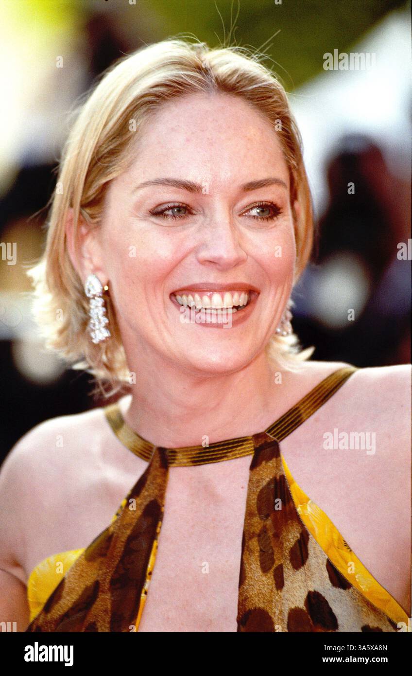 May 15, 2002; CANNES, FRENCH RIVIERA, FRANCE; Actress SHARON STONE at ...