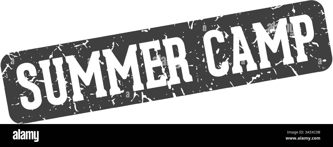 summer camp stamp. summer camp rectangular sign isolated on transparent ...