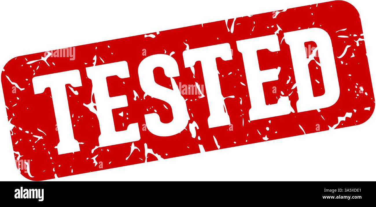 tested stamp. tested rectangular sign isolated on transparent ...