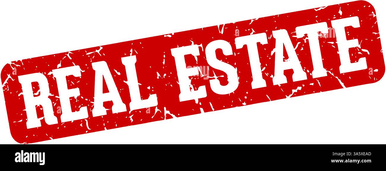 real estate stamp. real estate rectangular sign isolated on transparent ...