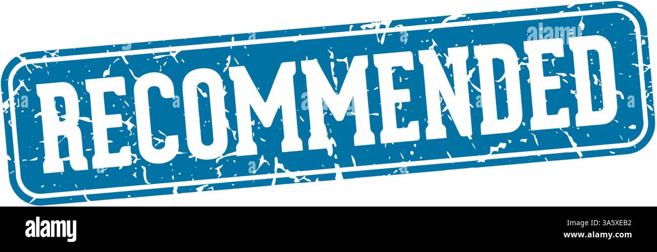 recommended stamp. recommended rectangular sign isolated on transparent ...
