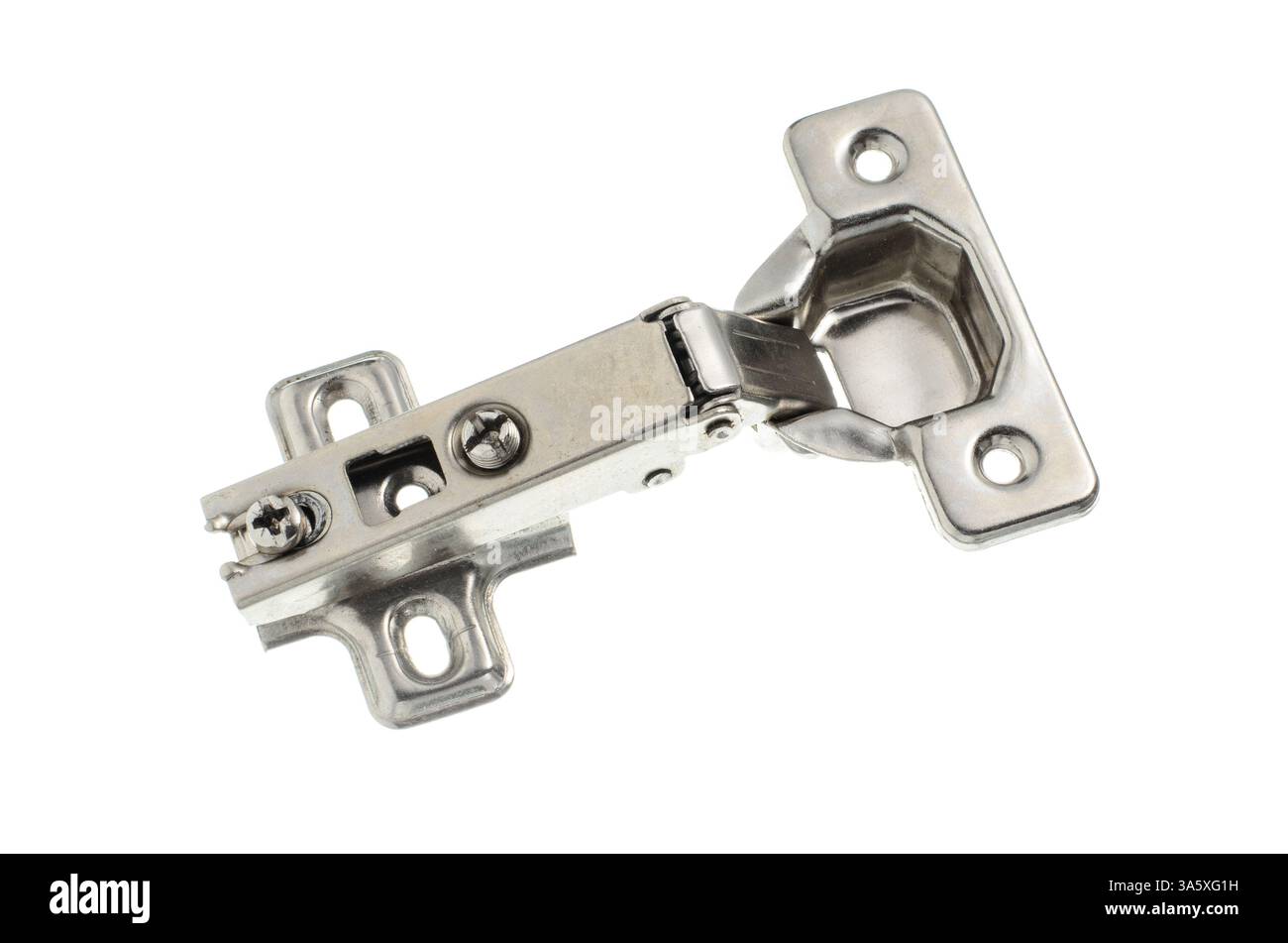 Cabinet Hinge Silver Isolated on White Stock Photo - Alamy