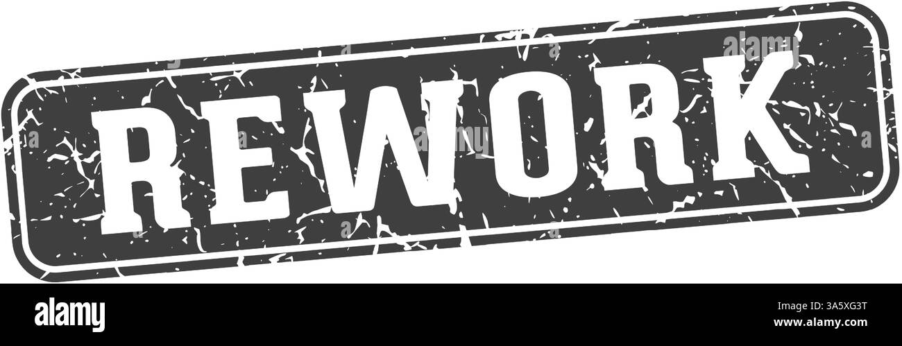 rework stamp. rework rectangular sign isolated on transparent ...