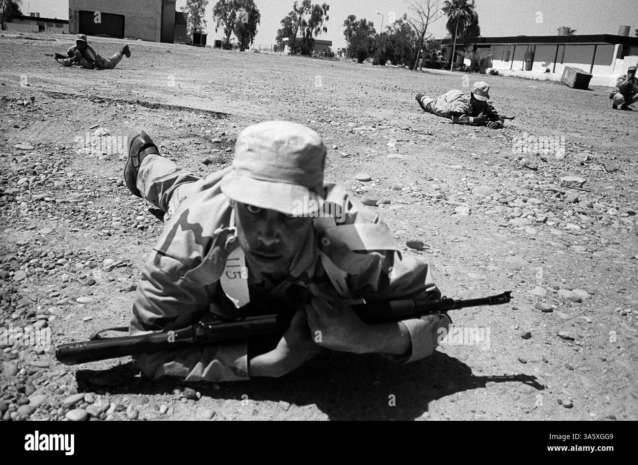 May 22, 2004; Qayarrah, IRAQ; A recruit in training for the Iraqi Civil ...