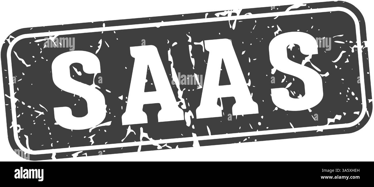 saas stamp. saas rectangular sign isolated on transparent background ...