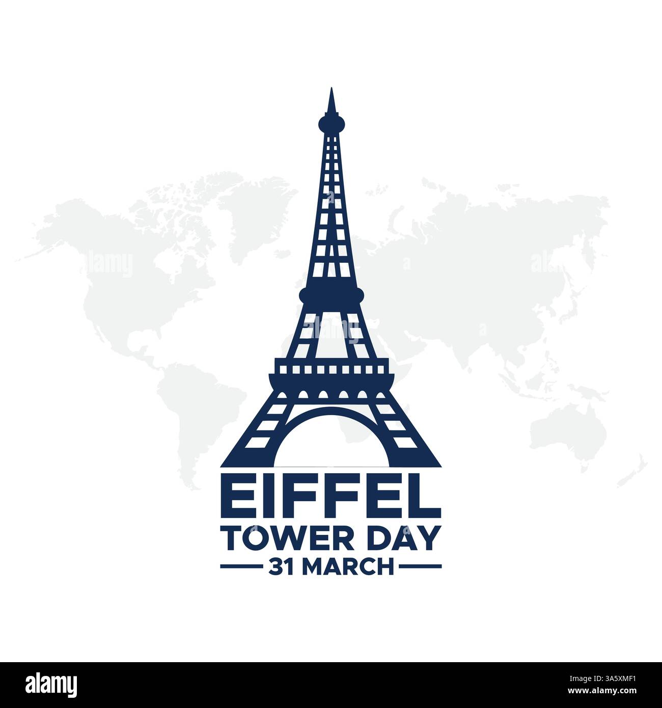 simple Eiffel Tower silhouette, Eiffel Tower Day to celebrate on March 31st. Line art ...