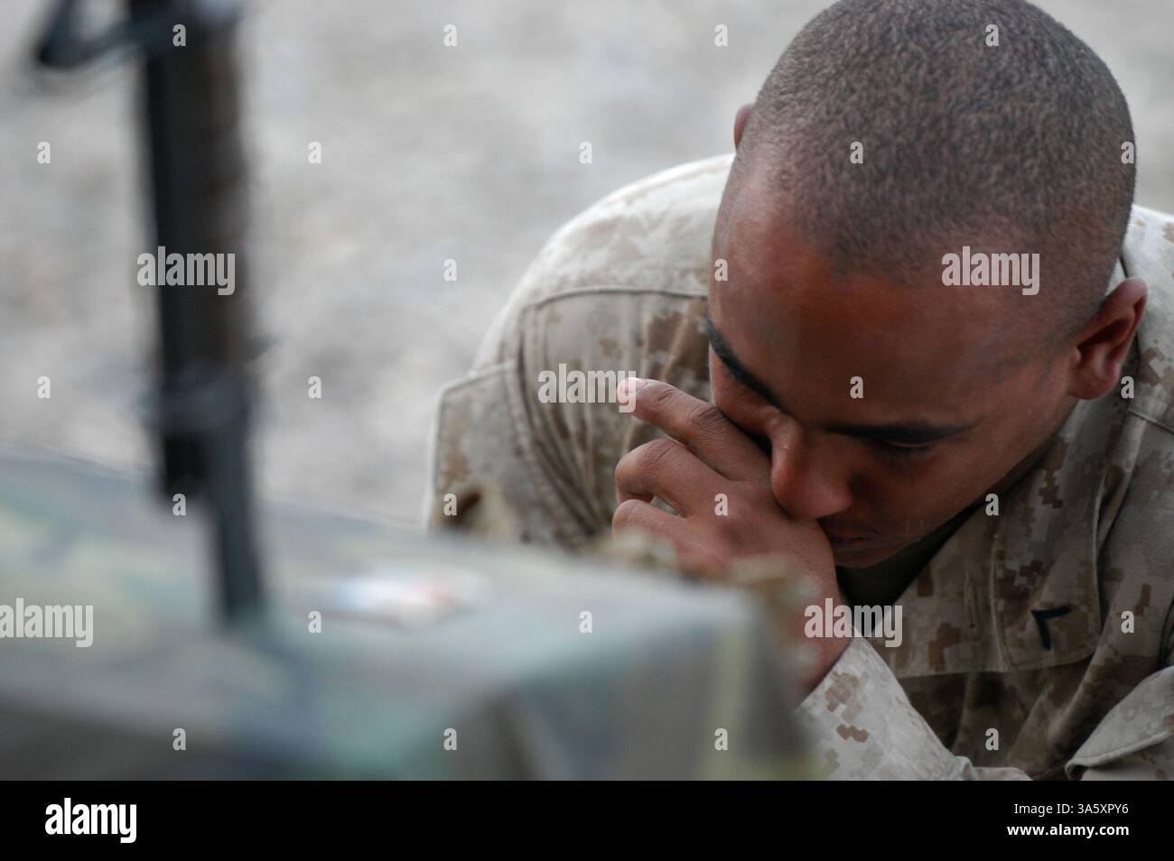 Oct 16, 2004; Camp Snake Pit, Iraq; Pfc. TOM MORAN, rifleman, Company E ...