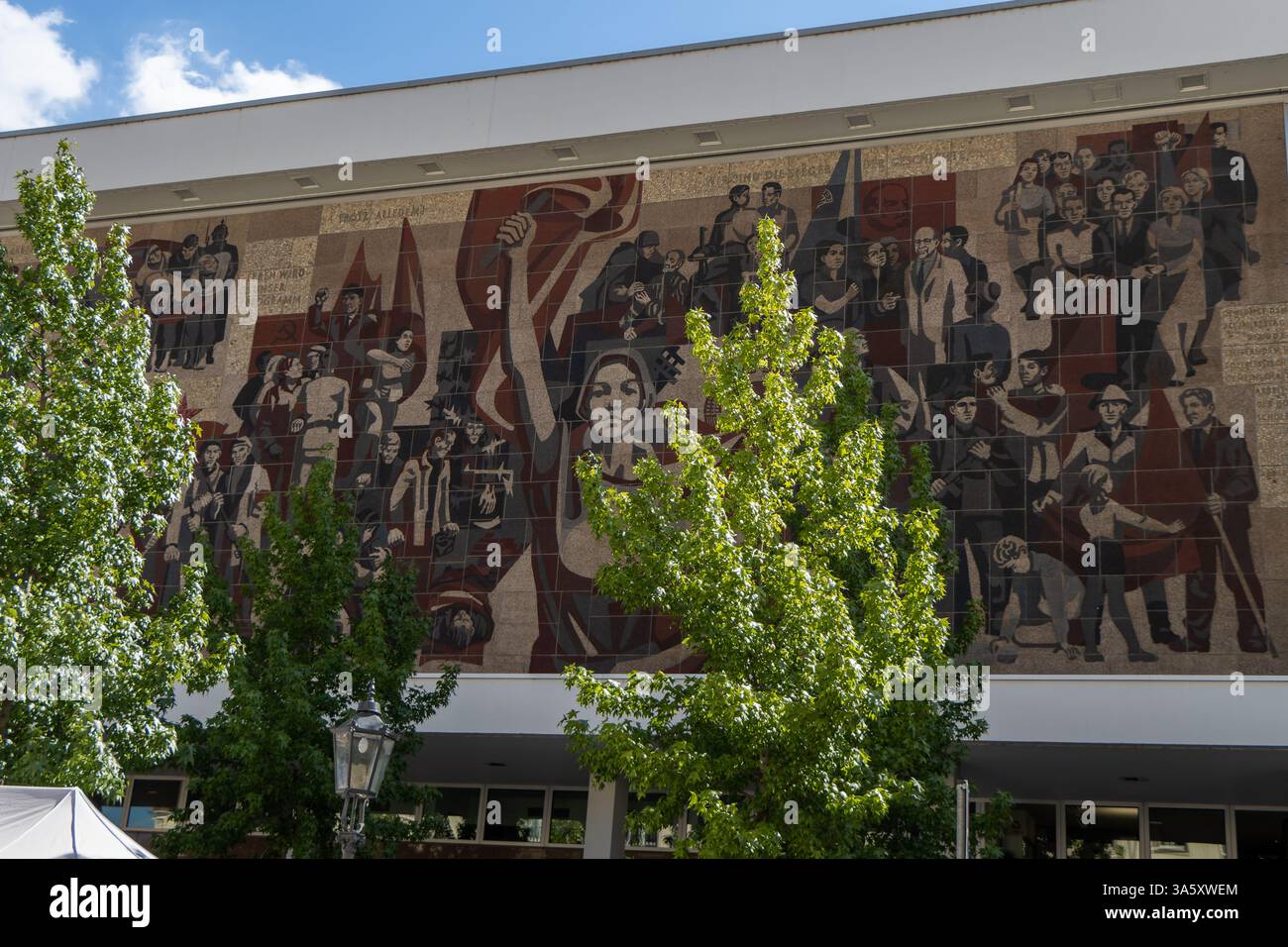 Dresden, Germany. The Way of the Red Flag communist-era mural on ...