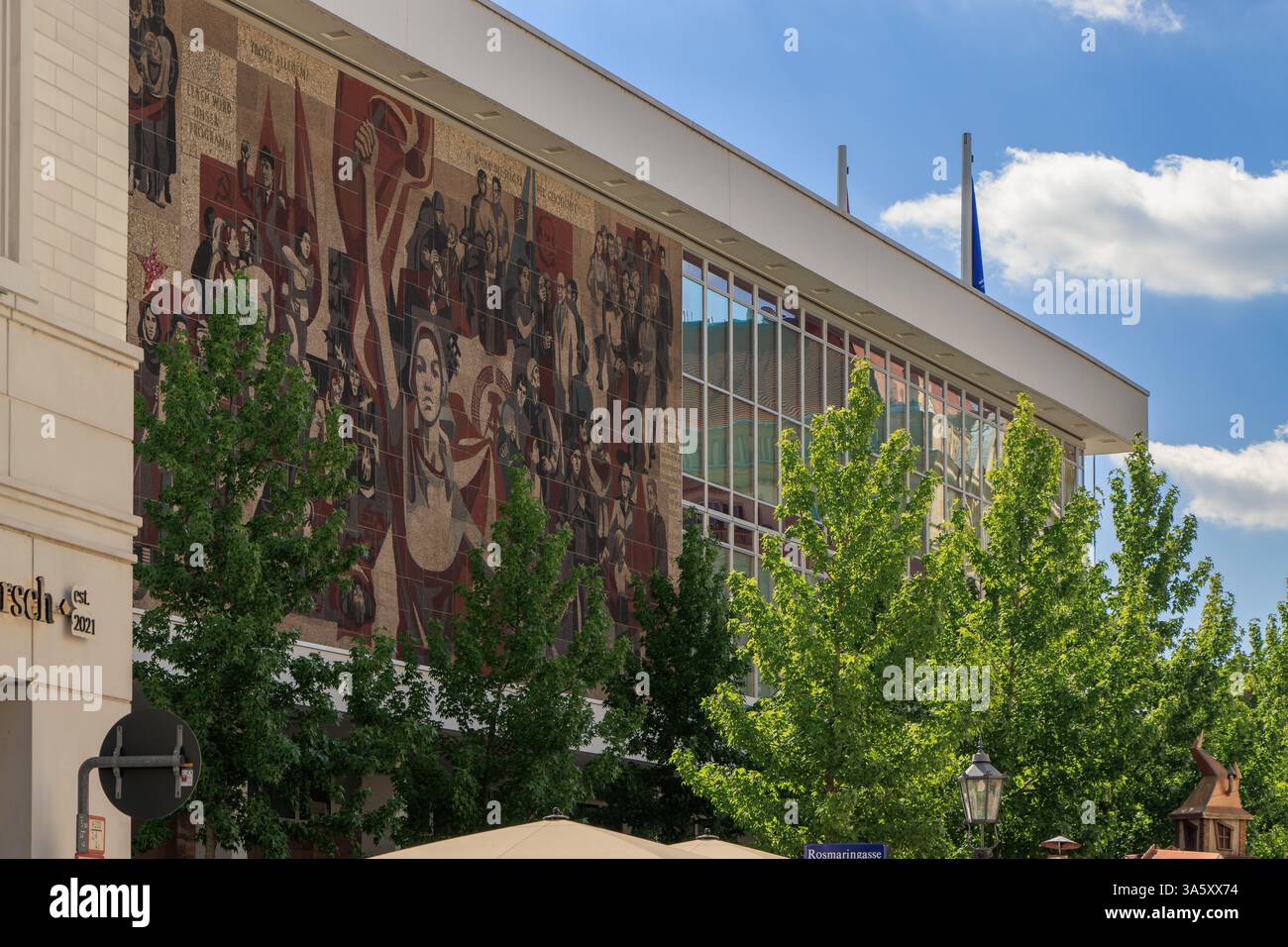 Dresden, Germany. The Way of the Red Flag communist-era mural on ...