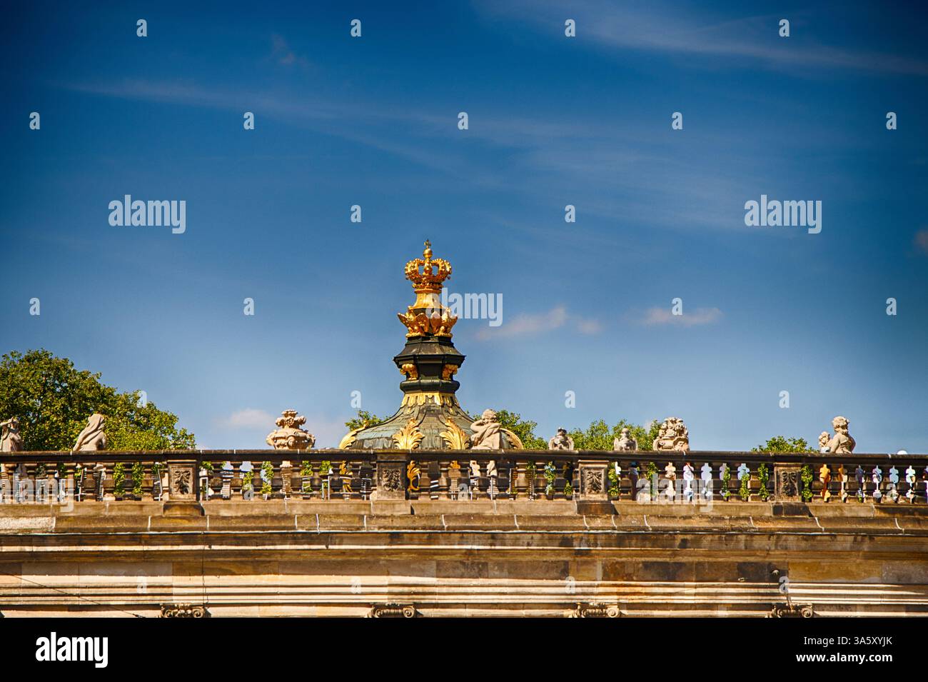 Dresden, Germany. The Crown Gate with golden ornaments at the ...