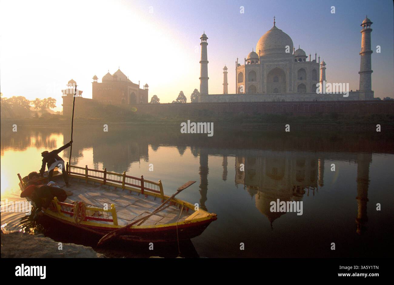 Nov 26, 2004; Agra, INDIA; Taj Mahal reflection in Yamuna river. In ...