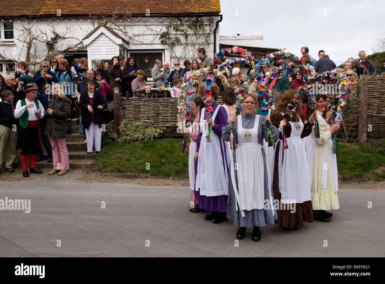 The Knots of May, a Women’s Morris Dancing team dancing on Good Friday ...