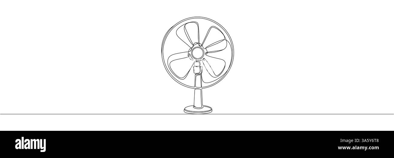 Single one line drawing industrial air conditioning vent. Continuous ...