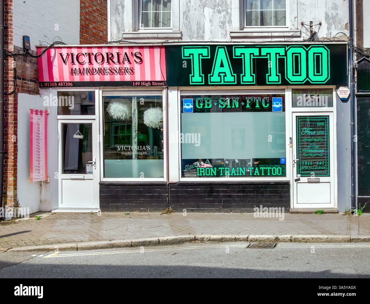 Victoria's Hairdressers and Iron Train Tattoo shops are located on ...
