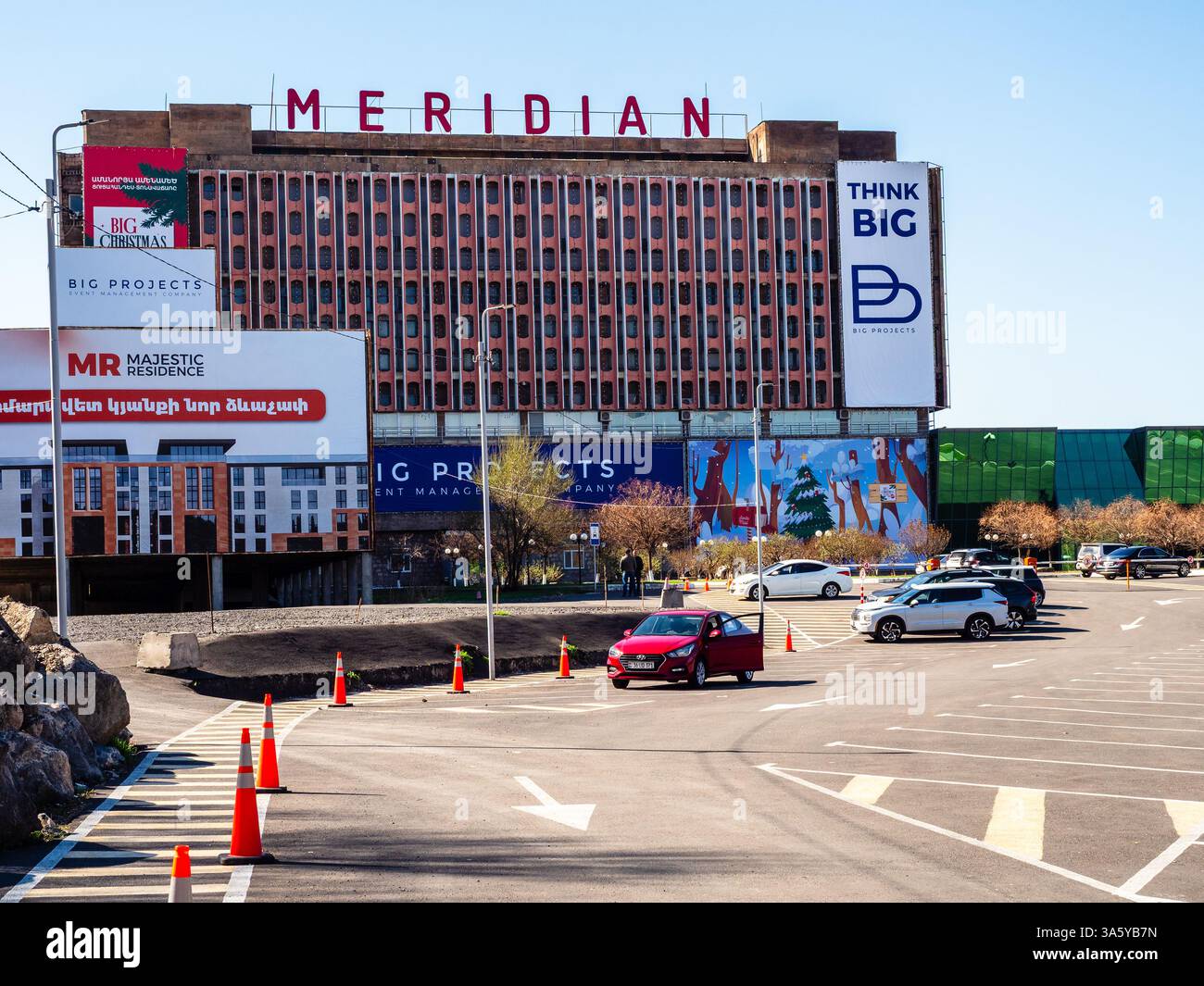 Yerevan, Armenia - March 24, 2025: building of Meridian Exhibition Center in Hrazdan Gorge in ...