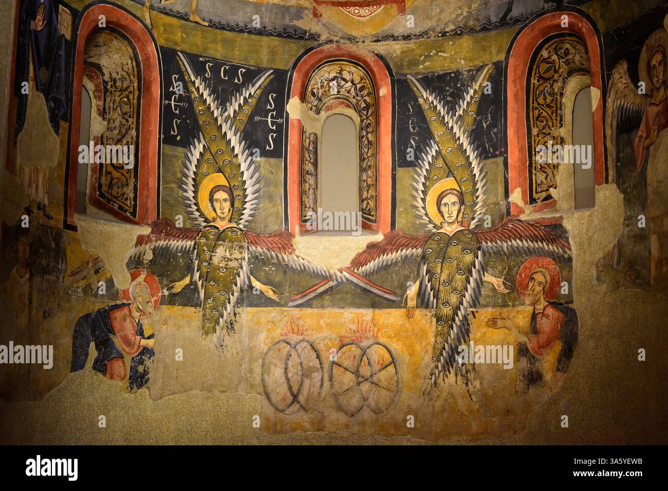MNAC (Museu Nacional d'Art de Catalunya). Wall painting of Santa Maria ...