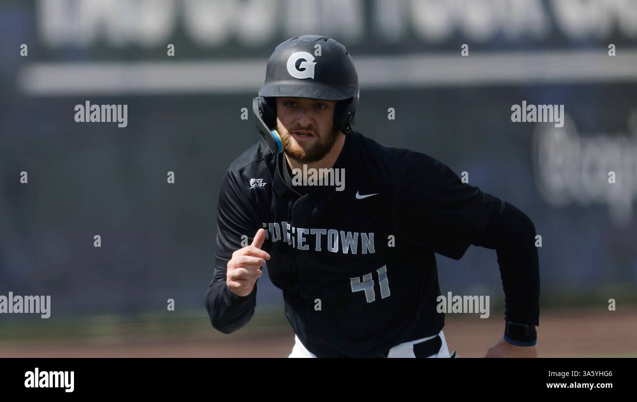 Georgetown catcher Owen Carapellotti (41) during an NCAA baseball game ...
