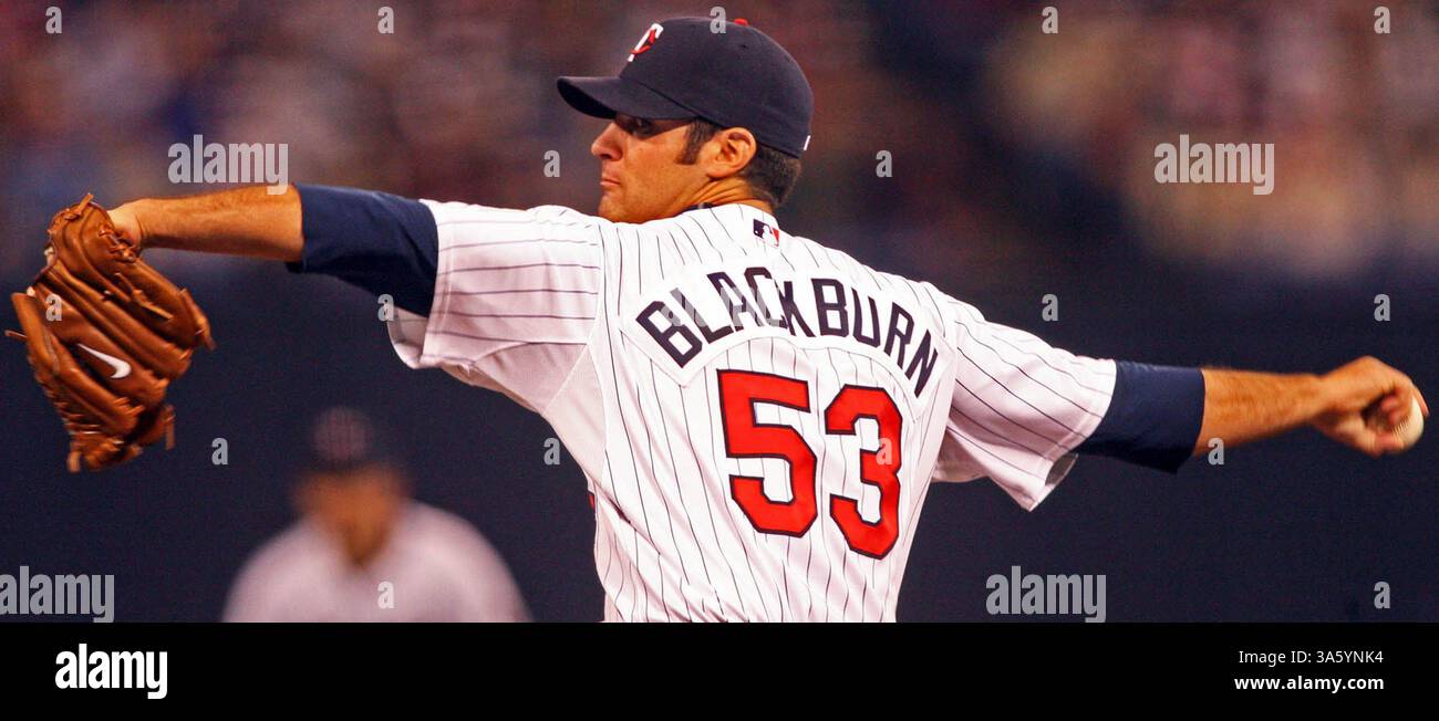 April 19, 2008 - Minnesota Twins starter Nick Blackburn works during ...