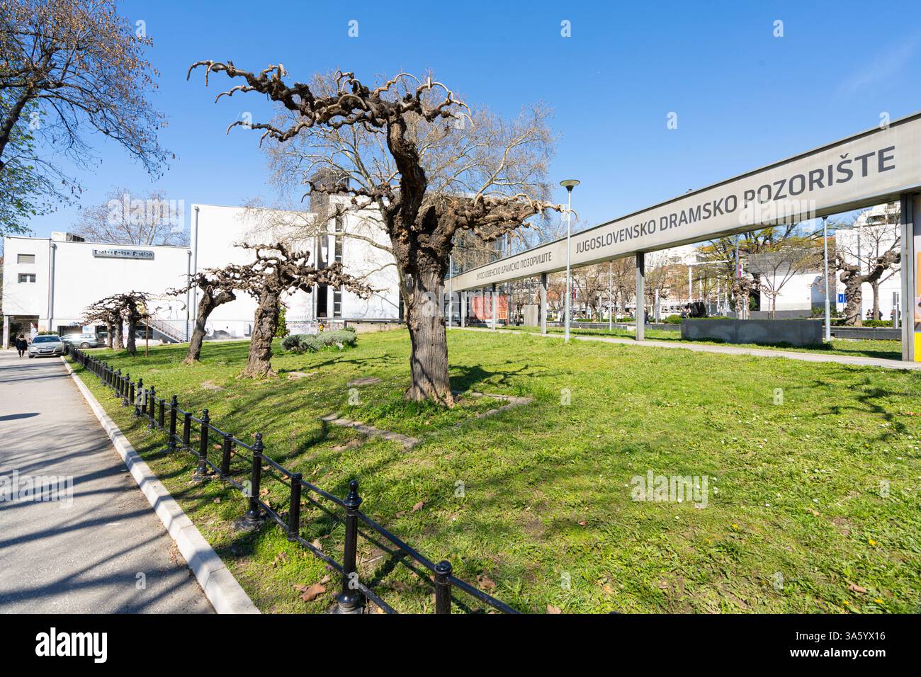 Belgrade, Serbia. March 21, 2025. External view of the Yugoslav Drama ...