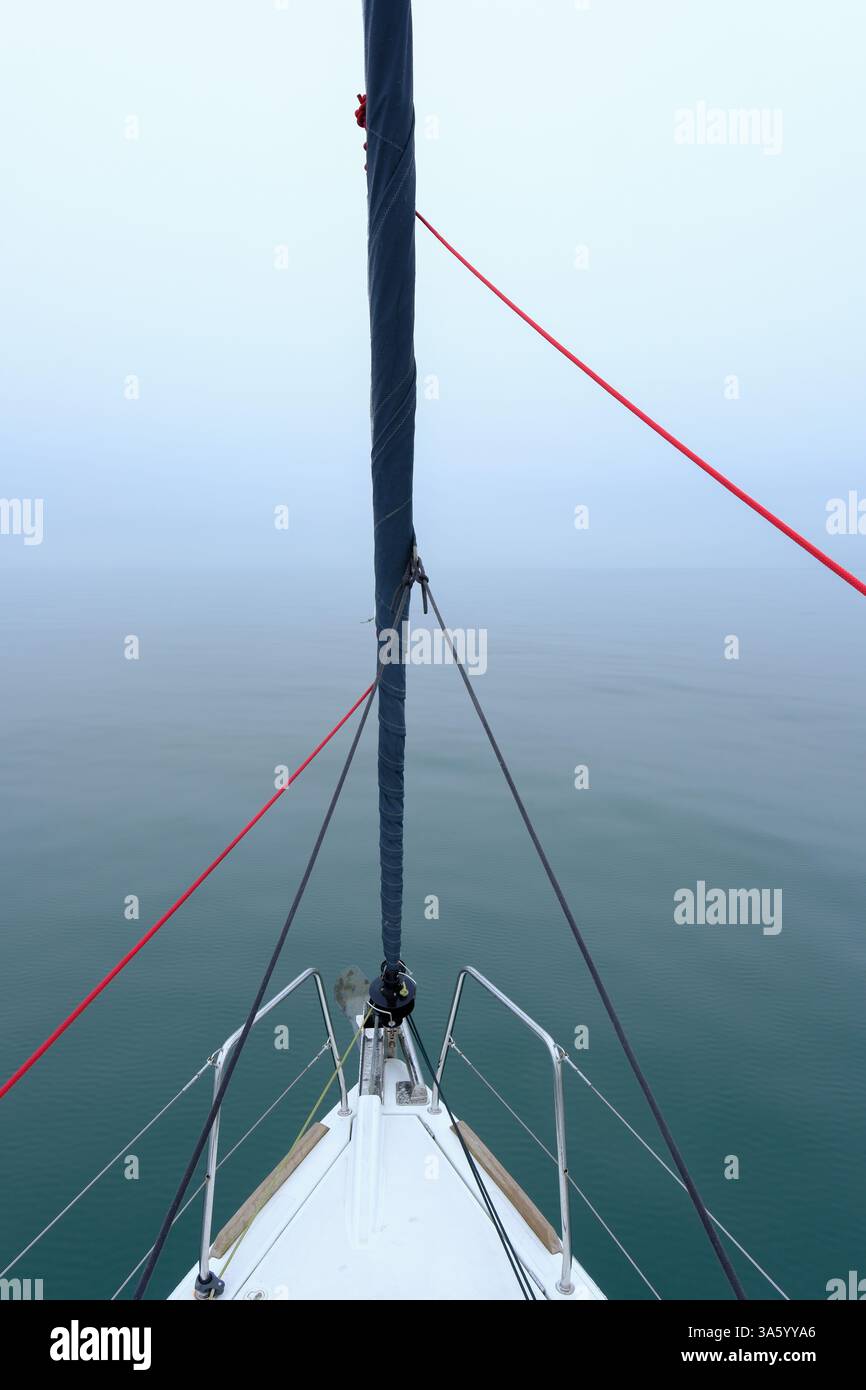 23 March 2025 - English Channel - UK - The bow of a Sailing yacht ...