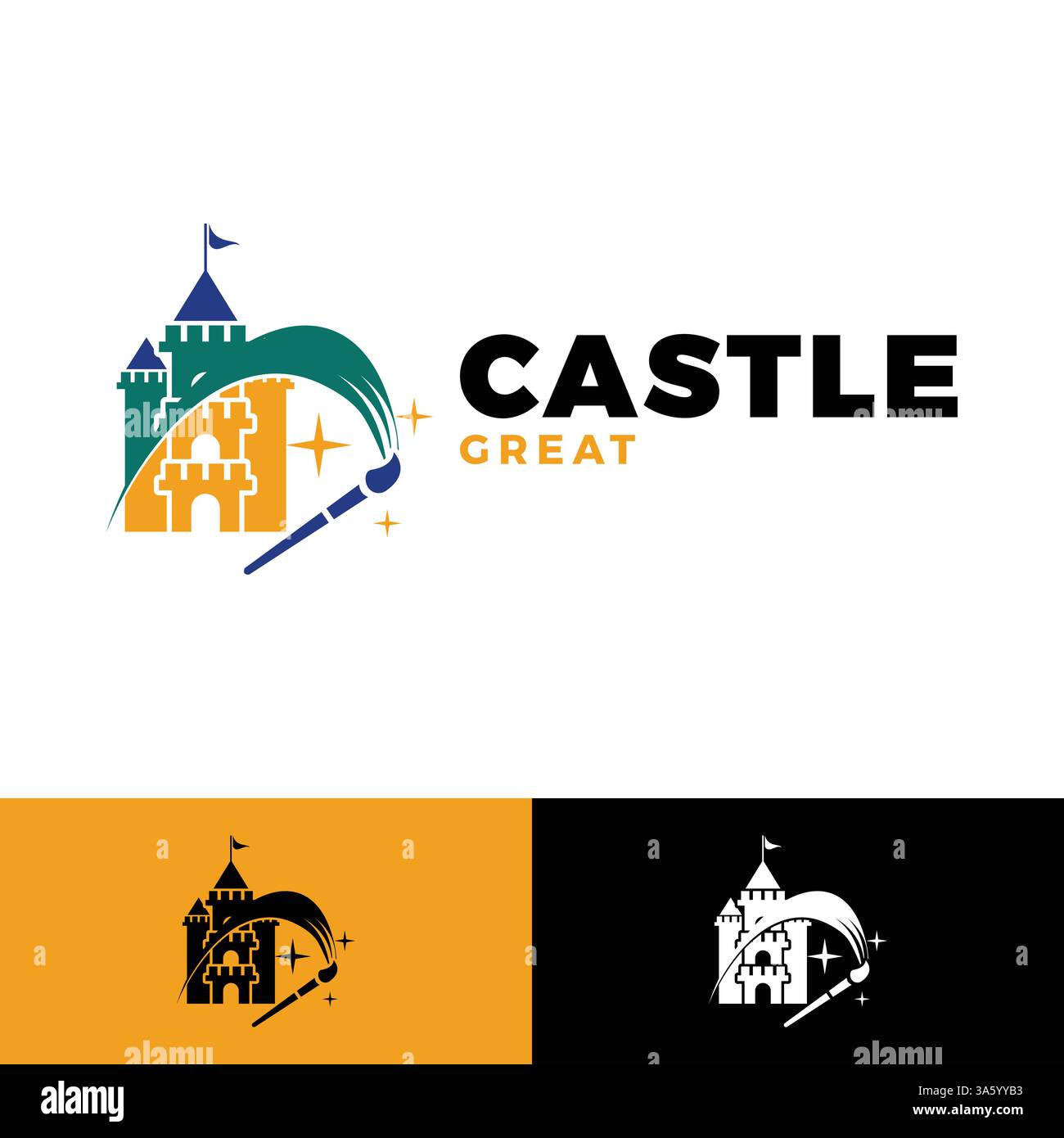 painting castle icon logo design template Stock Vector Image & Art - Alamy