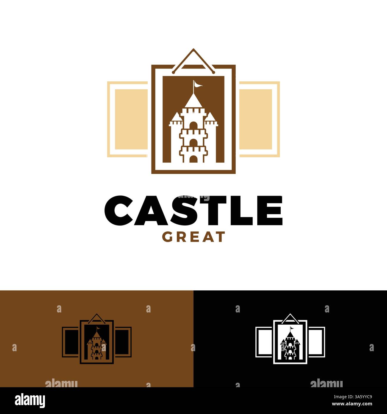castle frame picture icon logo design template Stock Vector Image & Art ...