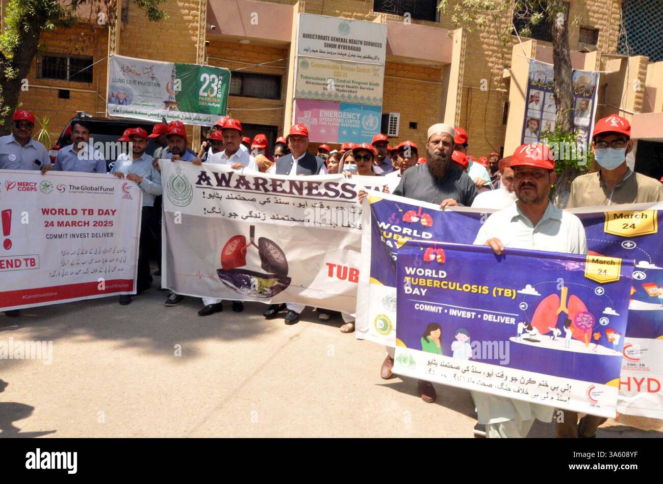 HYDERABAD, PAKISTAN, MAR 24: Participants are holding awareness walk on ...