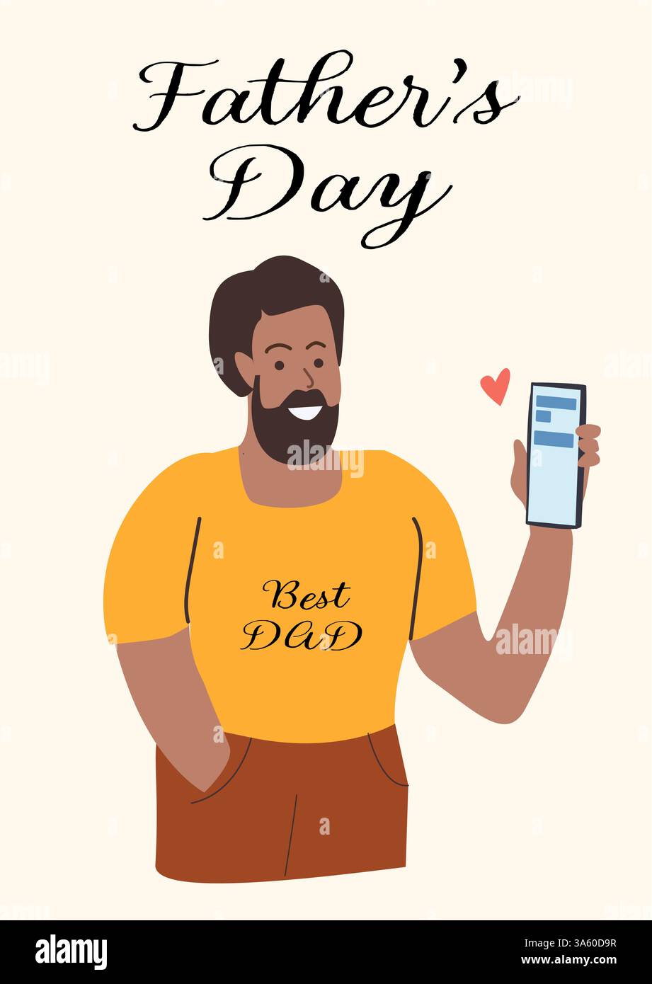 Father's day greeting card design with best dad message featuring a ...