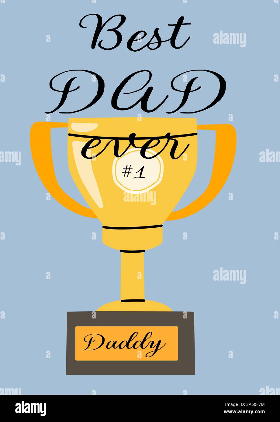 Best dad ever trophy card design for father's day celebration Stock ...