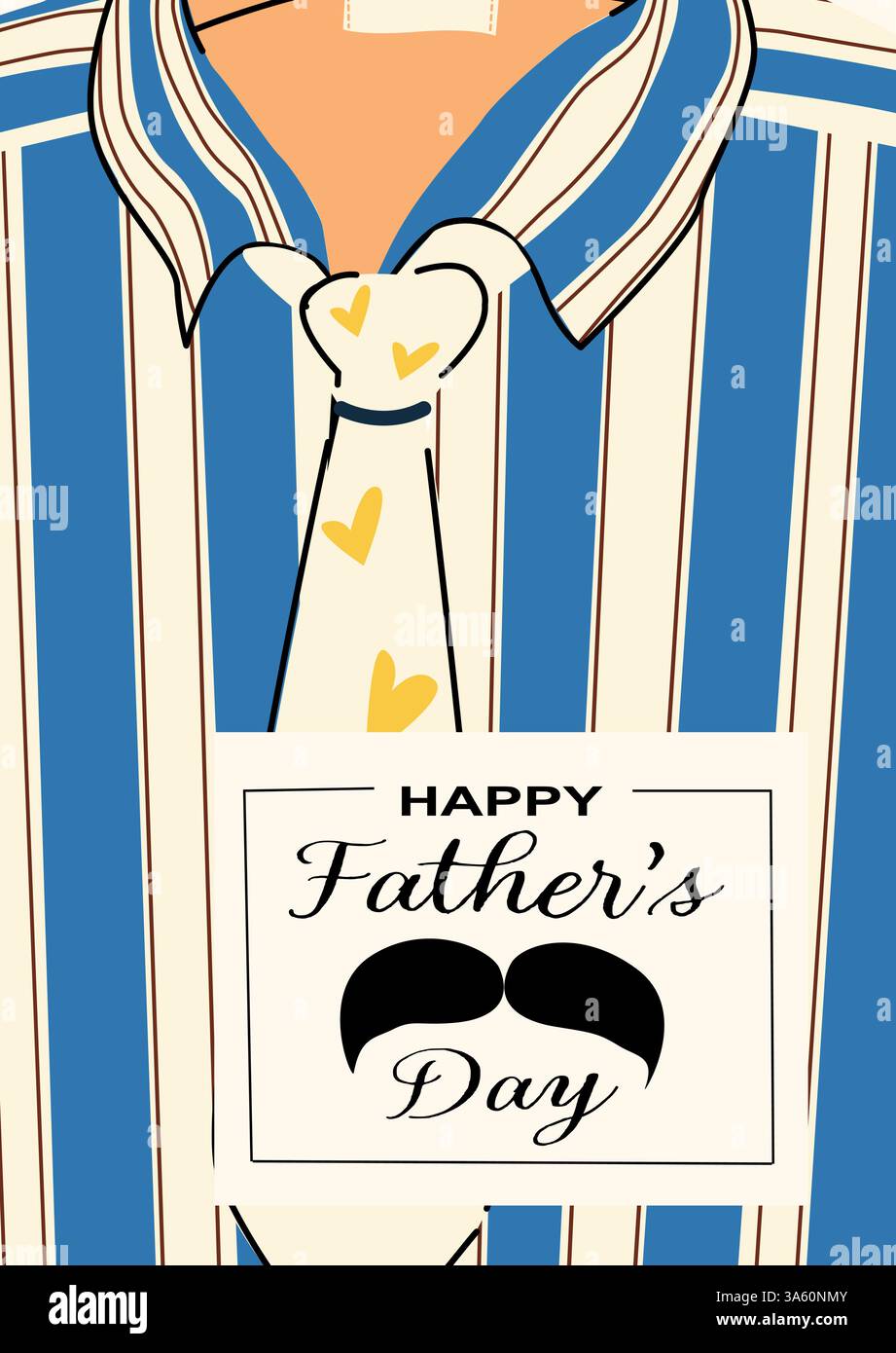 Happy father's day card design featuring striped shirt and tie motif ...