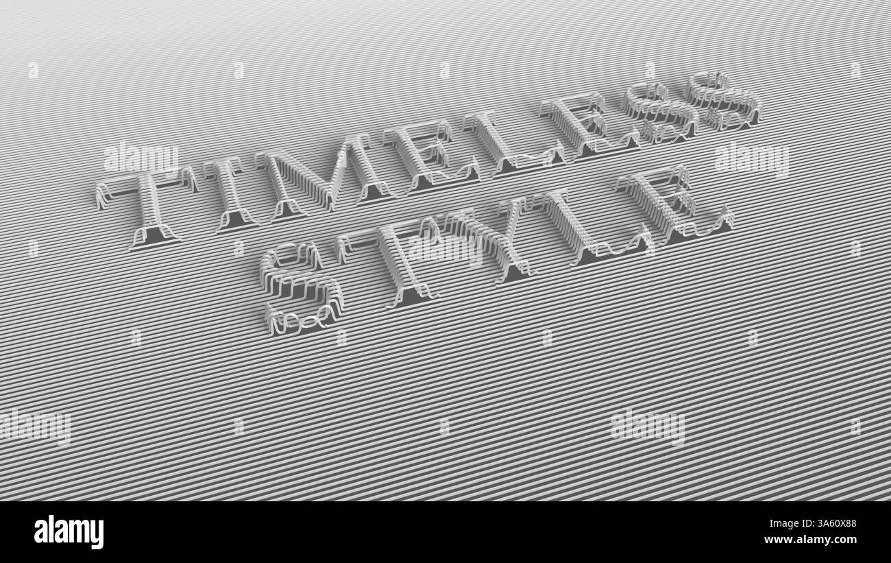 A minimal grayscale typography piece featuring the words Timeless Style ...