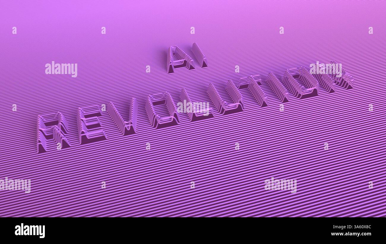 A bold purple typography layout featuring the phrase AI Revolution in ...