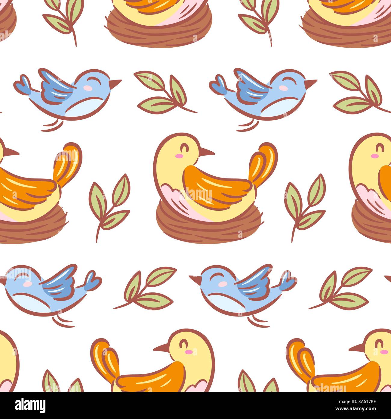 Birds nestlings nest Stock Vector Images - Alamy