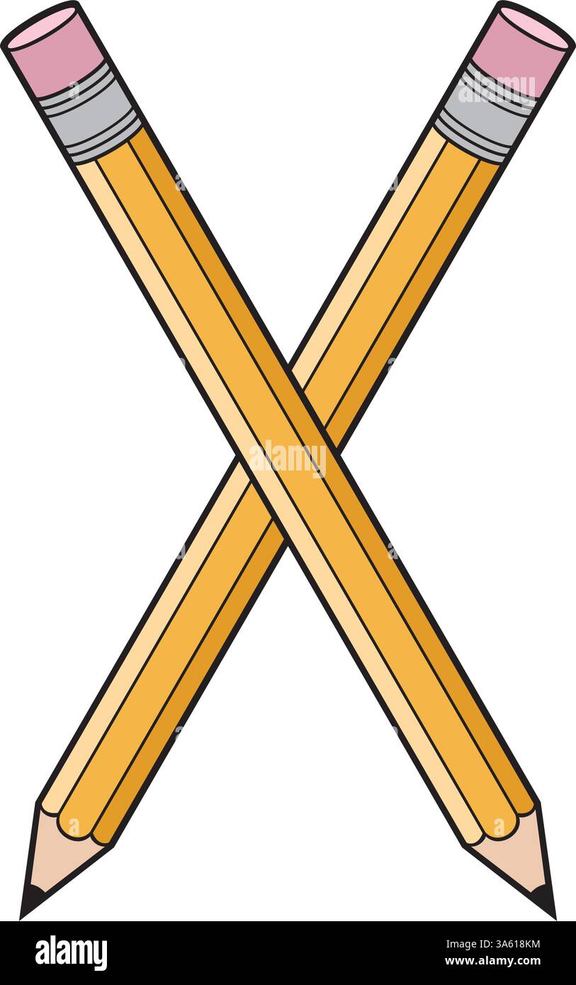 Crossed Pencils Color. Vector Illustration Stock Vector Image & Art - Alamy