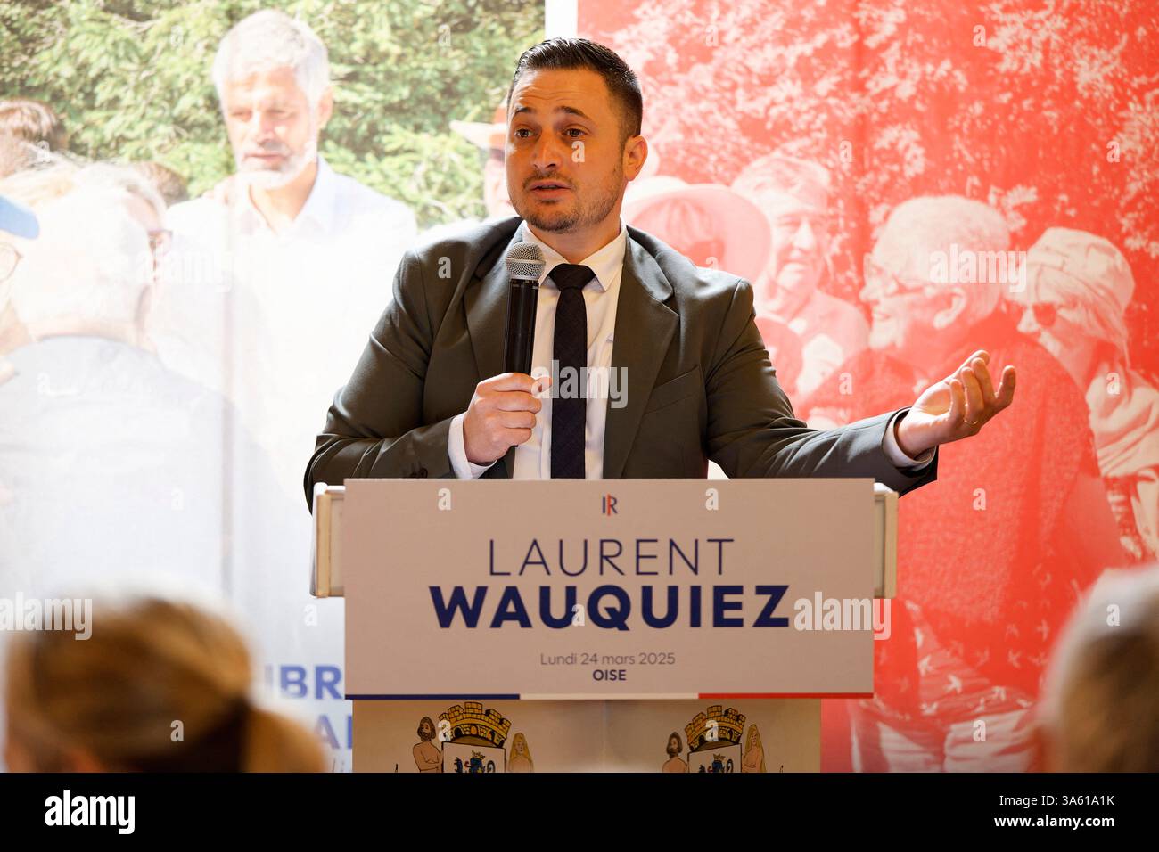 Compiegne, France. 24th Mar, 2025. Here, Maxime Minot, former LR deputy ...