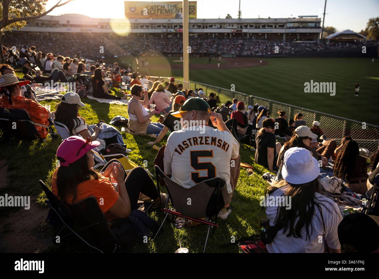 Mark Forsyth wears his Mike Yastrzemski jersey and A's hat in the ...