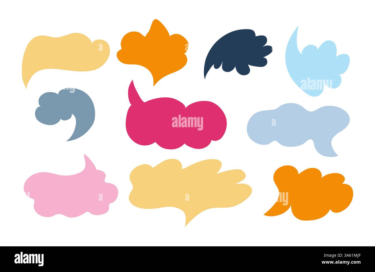 Colorful communication speech bubbles set. Vector . Isolated Stock ...