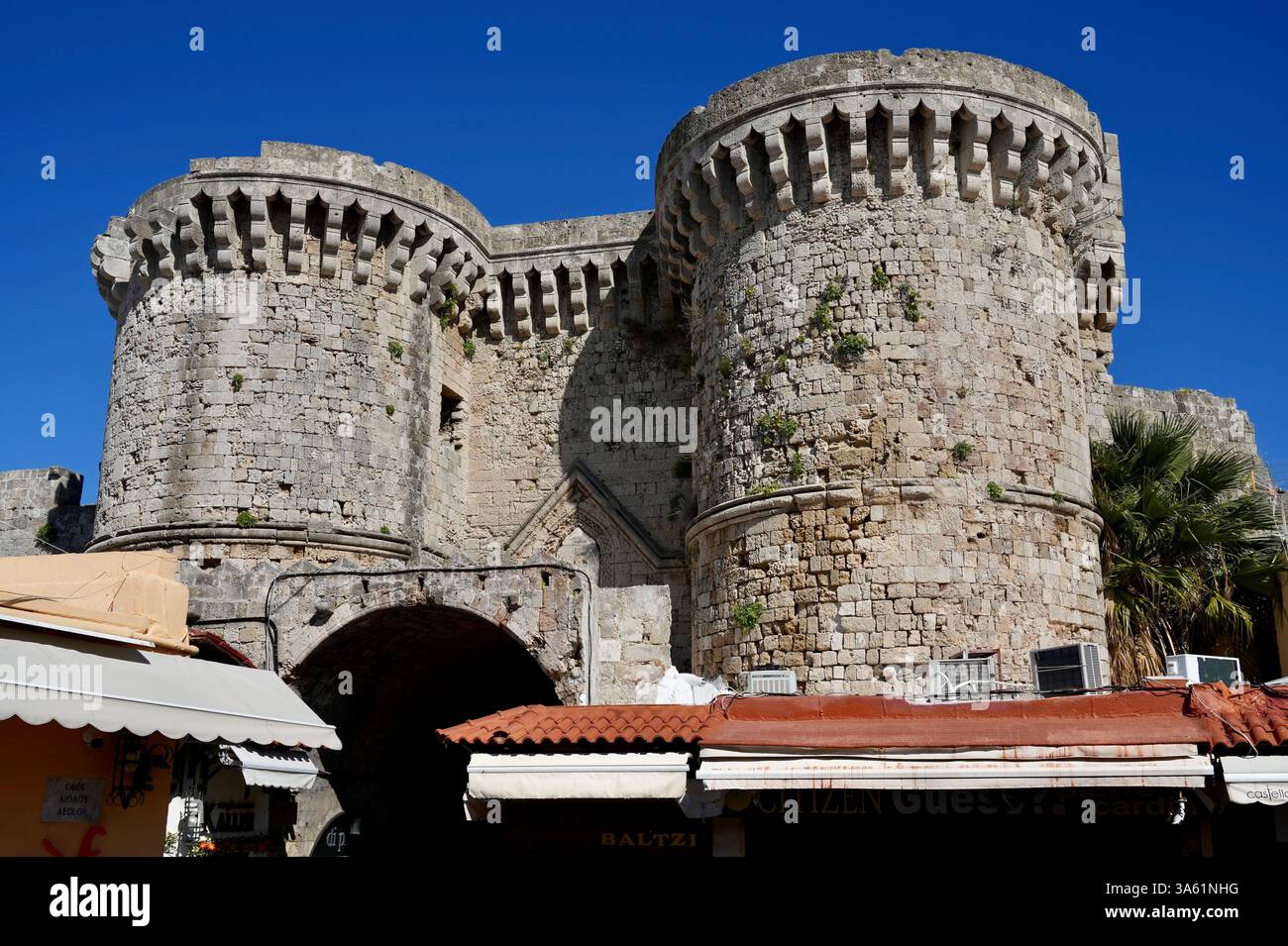 Ancient towers at The Palace of the Grand Master of the Knights of ...