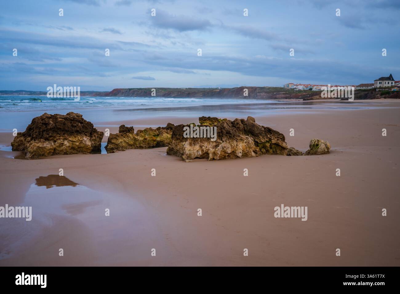 Rocks and formations on Praia Baleal-Norte beach in Baleal Island ...
