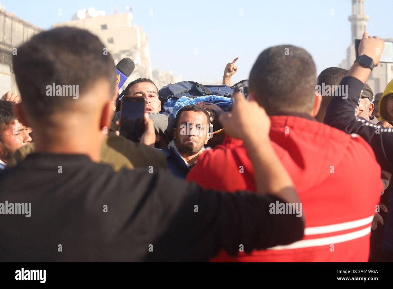 The funeral of Palestinian journalist Hussam Shabat, who worked for Al ...