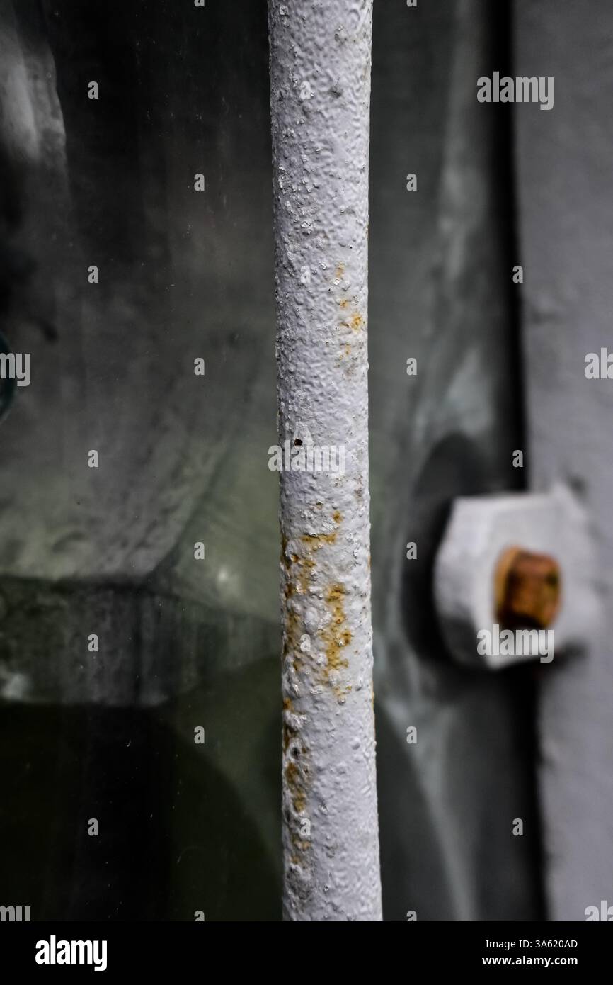 A close-up of rusty bar, image of erosion, fence elements Stock Photo ...