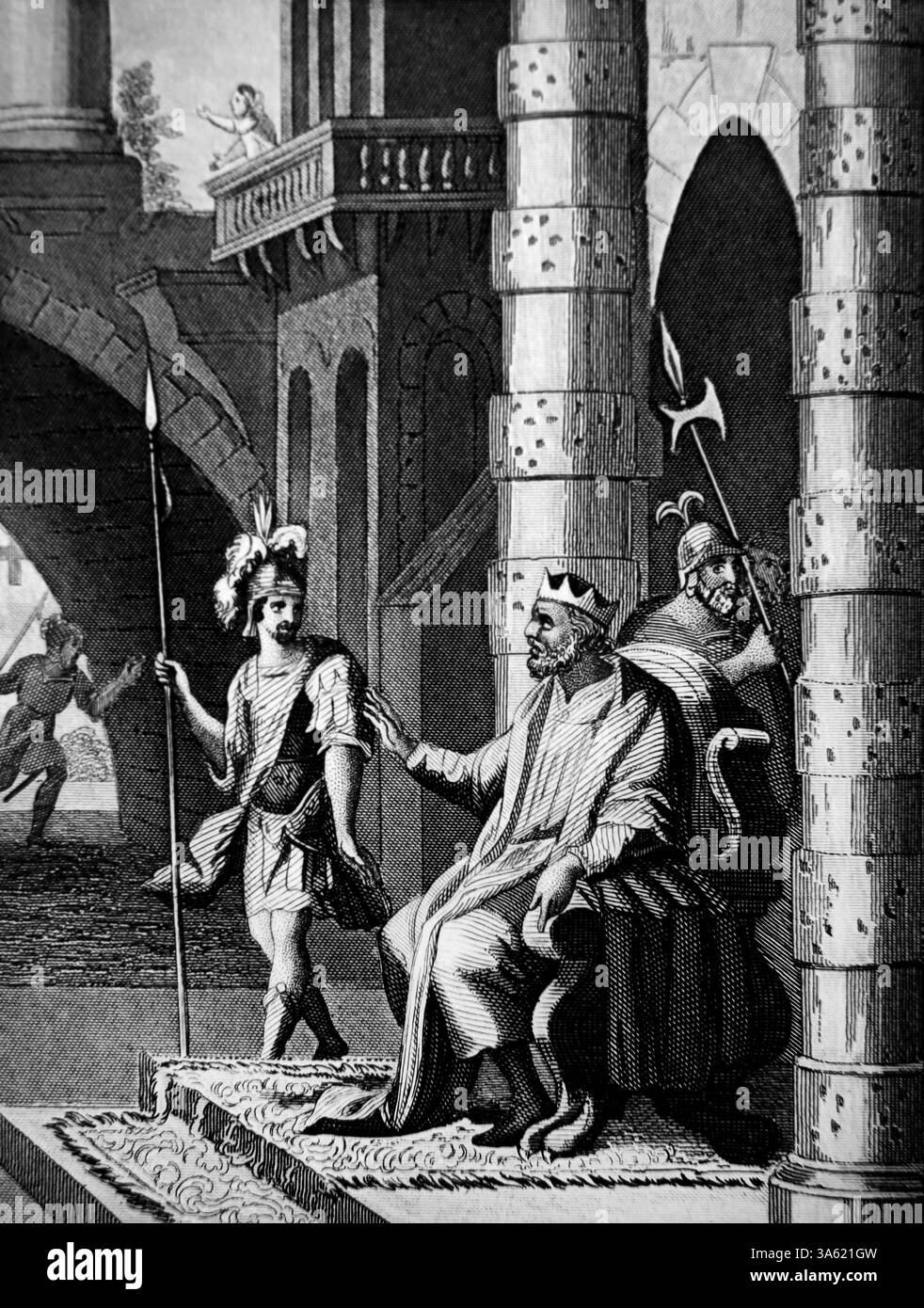 Steel Engraving of Cushi Bringing Tidings (Samuel) Cushite Bringing ...