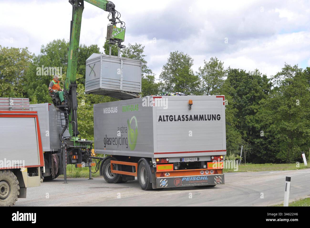 waste glass collection in garbage can and recycling for reusing ...