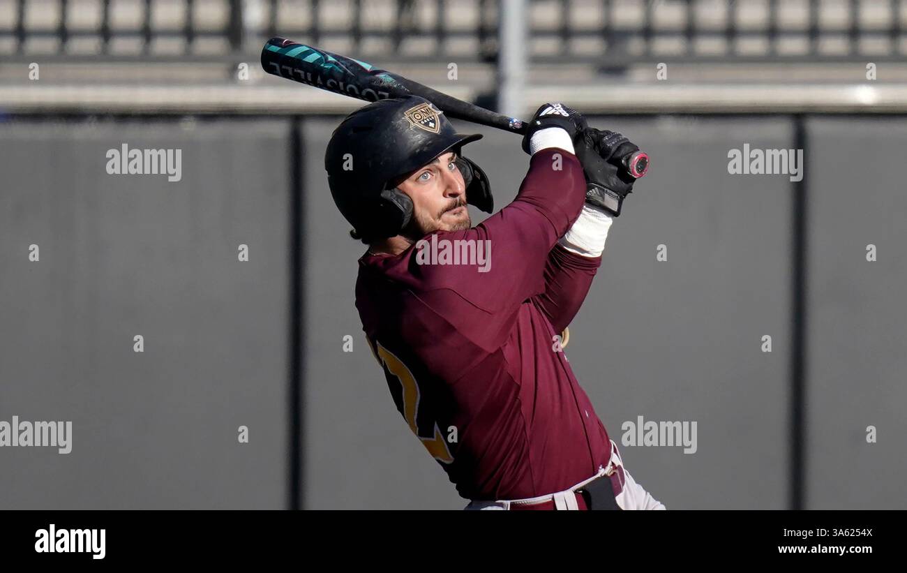 Iona outfielder Matt Wessels (12) bats during an NCAA baseball game ...