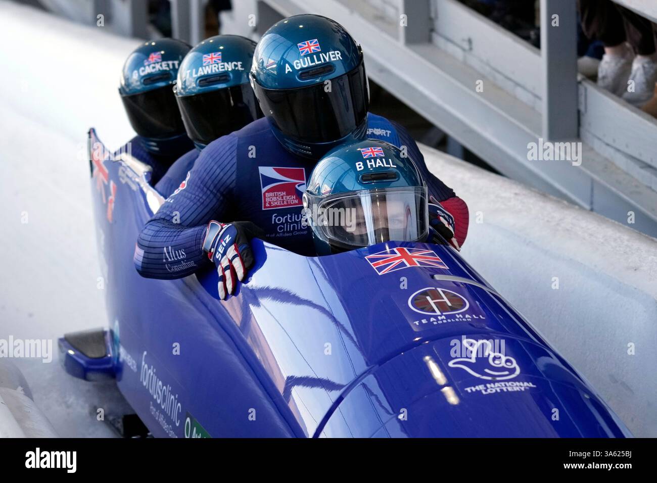FILE - Great Britain's Brad Hall, Arran Gulliver, Taylor Lawrence and ...
