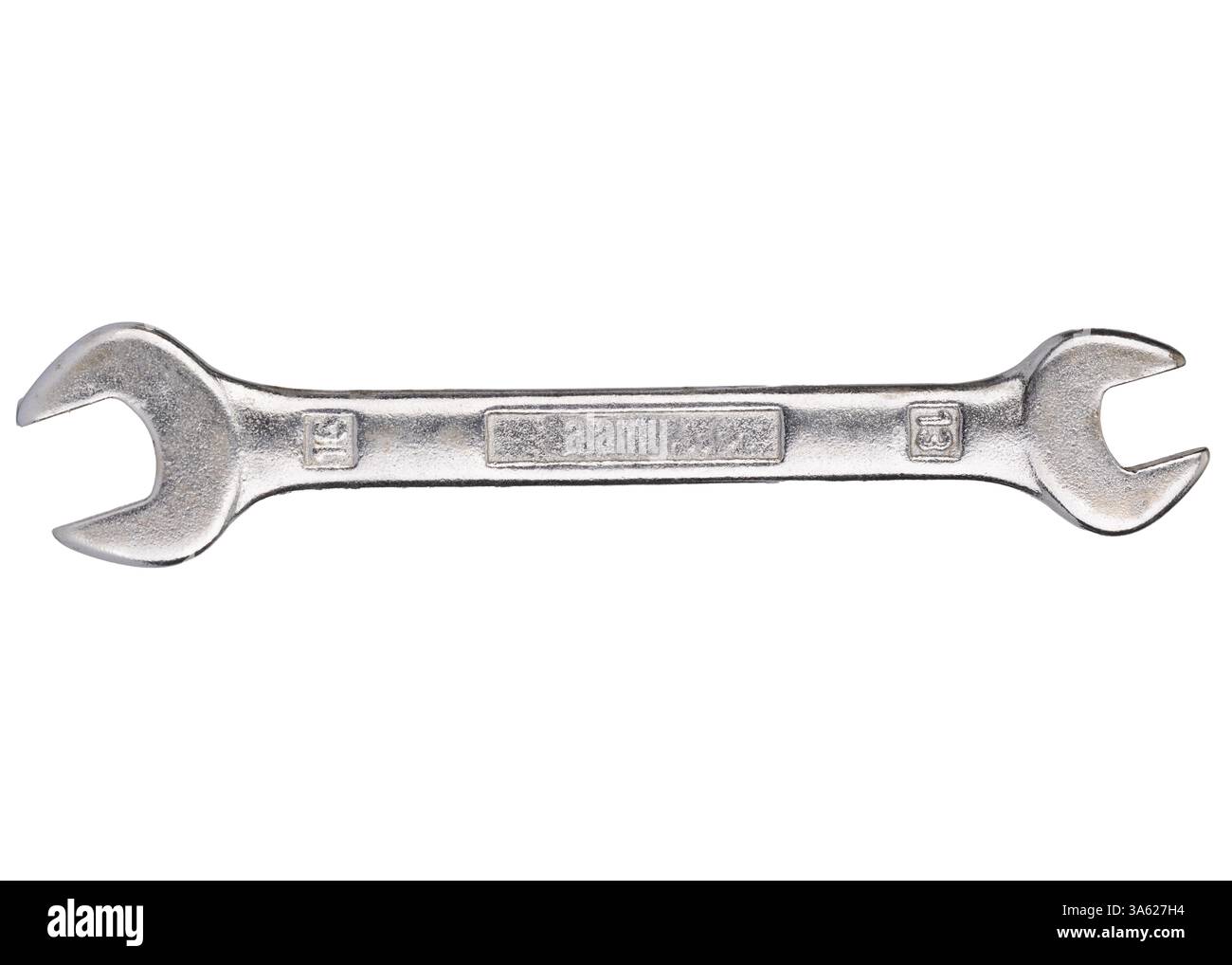 Silver Open End Spanner Tool on White Background Stock Photo - Alamy